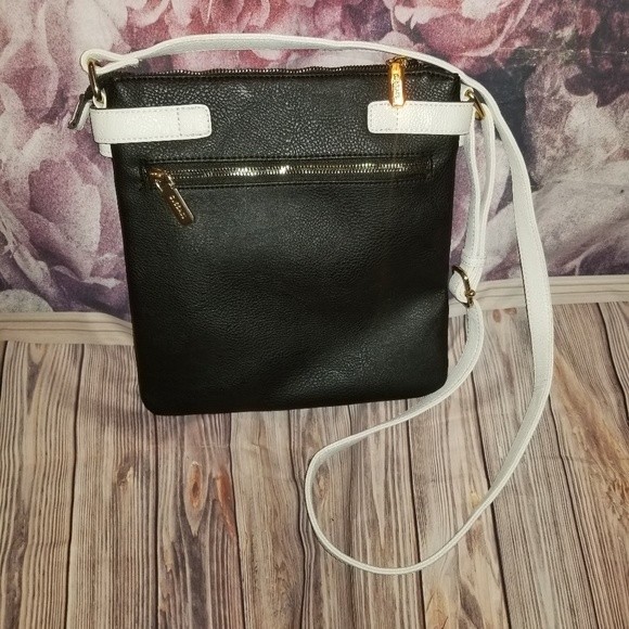Bags | Gussaci Crossbody Bag Black And White Gold Accents 11 X 1 | Poshmark